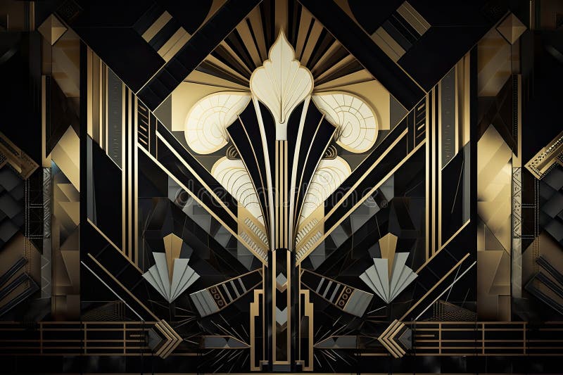 Classic Art Deco Design, with Sleek Lines and Geometric Shapes Stock ...
