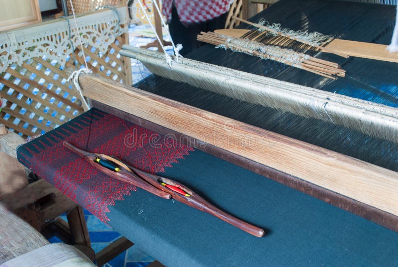 Classic asian loom at work stock photo. Image of china - 32633704
