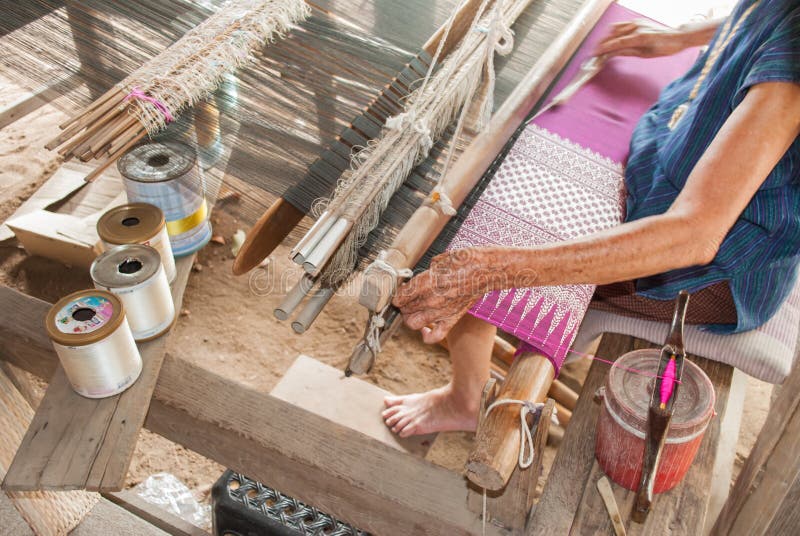 Classic asian loom at work stock photo. Image of culture - 32633734