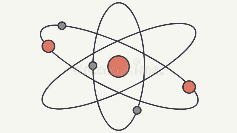 Classic Atom Model Science Symbol Vector, Vector Design Generative AI ...