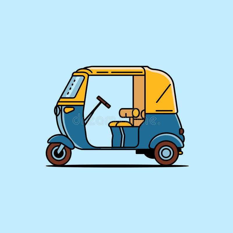 Classic Auto-Rickshaw for Urban Public Transport Stock Vector ...