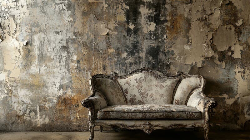 Classic Backdrop for an Old Couch. Reminiscence and Nostalgia Stock ...
