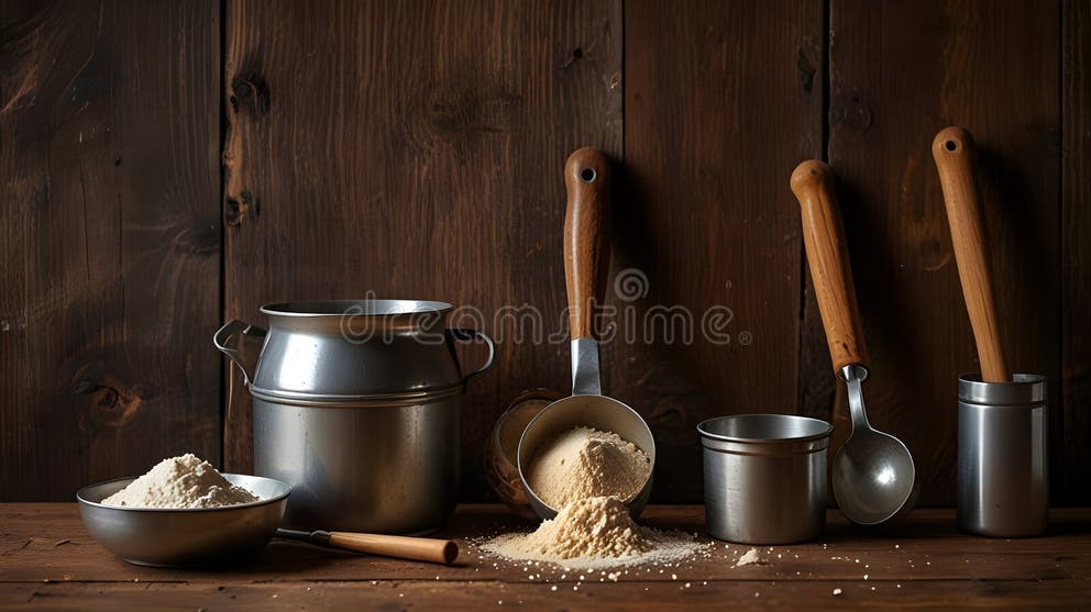Classic Baking Tools stock illustration. Illustration of metal - 344805992