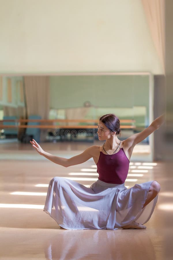 Classic Ballet Dancer Posing at Barre on Rehearsal Stock Image - Image ...