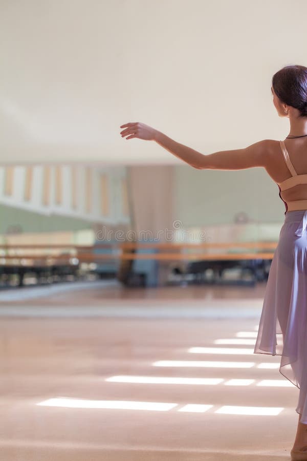 Classic Ballet Dancer Posing at Barre on Rehearsal Stock Image - Image ...