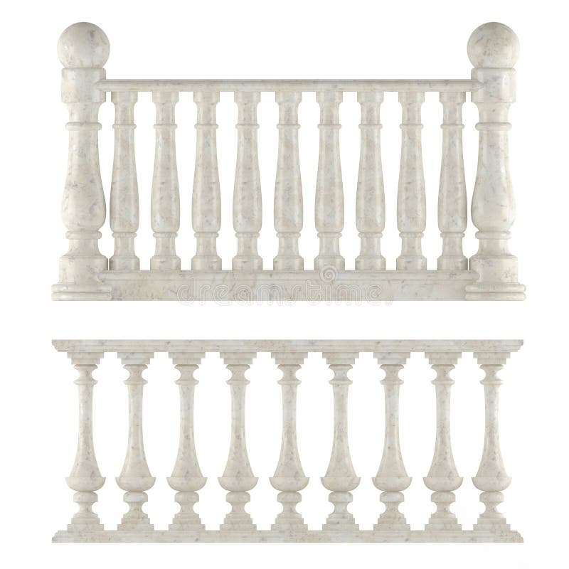 Classic Balustrade Isolated Stock Illustration - Illustration of ...