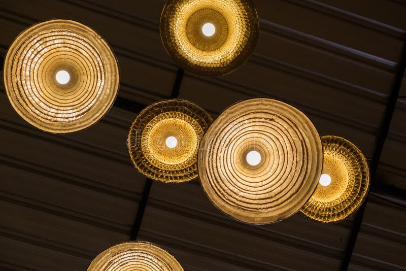 Classic bamboo hat lamps stock photo. Image of culture - 74870126