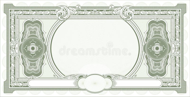 Classic Banknote Mockup with Blank Space Green Stock Illustration ...