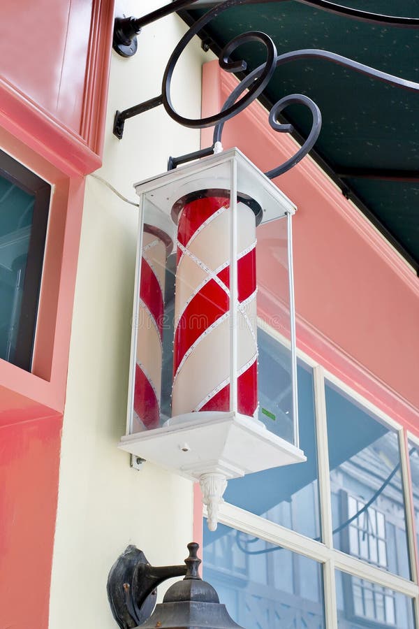 Classic Barber shop Pole stock image. Image of metal - 49322345