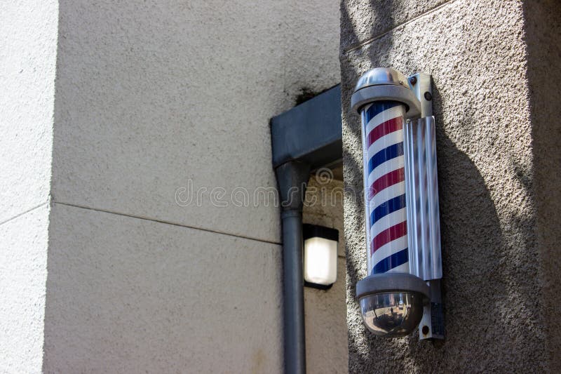 Classic Barber Shop Spiral on Wall Editorial Stock Photo - Image of ...