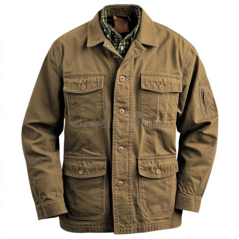 A Classic Barn Jacket, Neatly Displayed Against a White Background ...