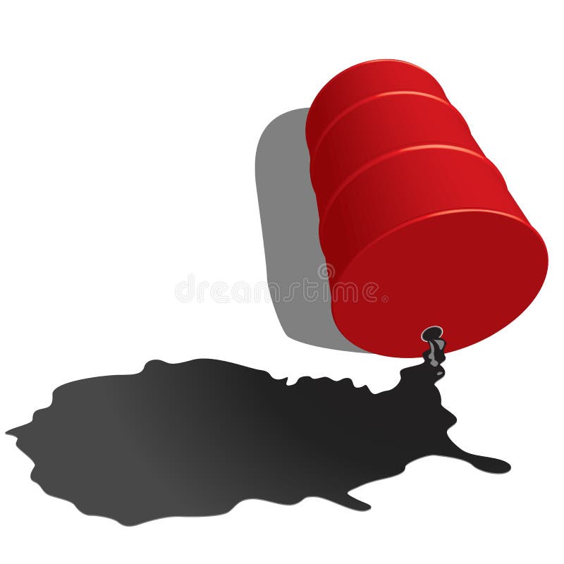 Spilling Oil from the Barrel. Stock Illustration - Illustration of ...