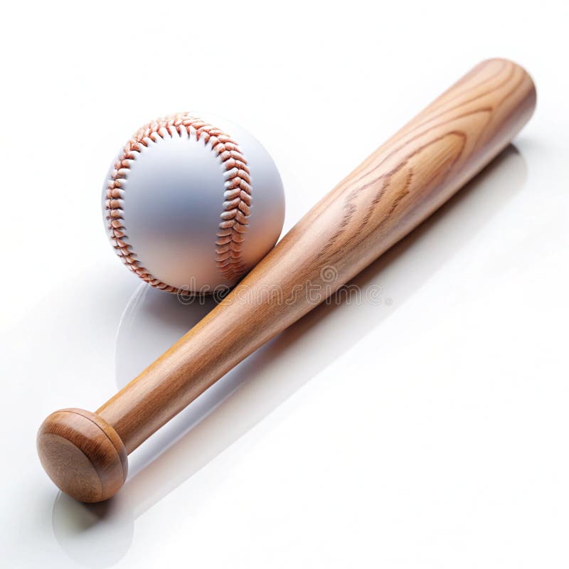 Classic Baseball Bat and Ball Stock Illustration - Illustration of ...