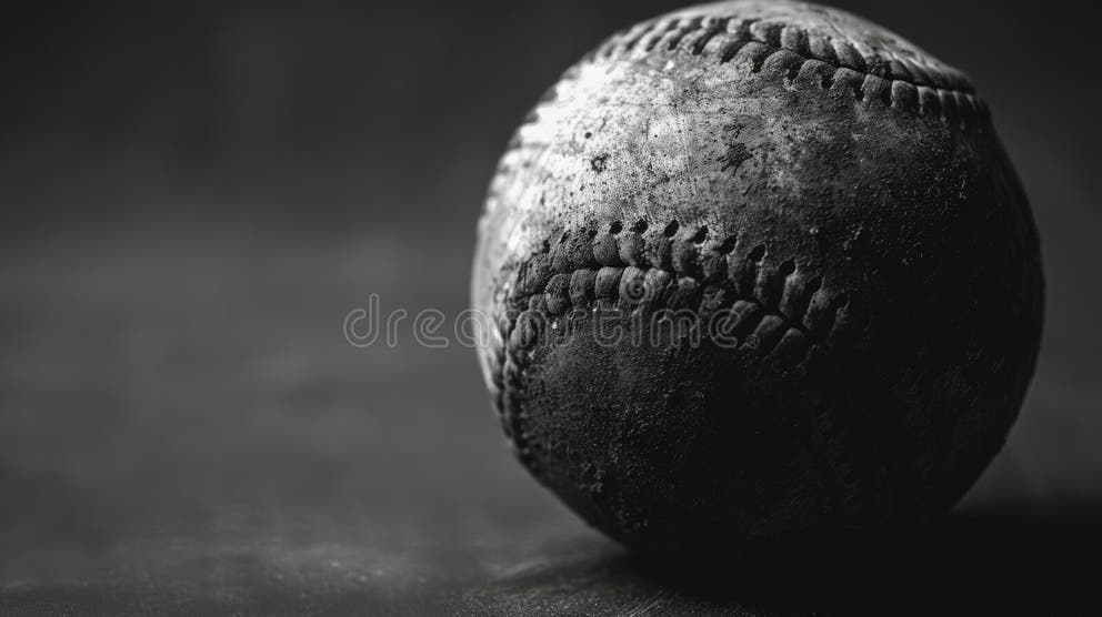 A Classic Baseball Image in Monochrome Tones Stock Image - Image of ...