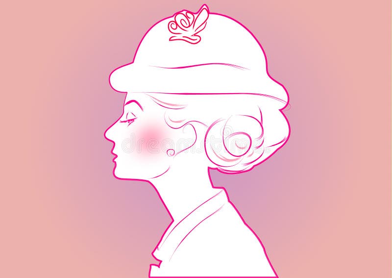 Classic beautiful woman stock illustration. Illustration of curl - 39796807