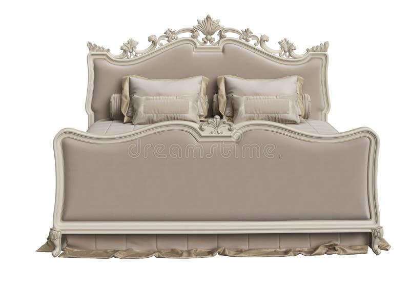 Classic Bed Isolated on White Background Stock Illustration ...