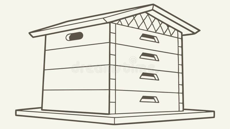 Classic Beehive Box Illustration, Vector Design Generative AI Stock ...