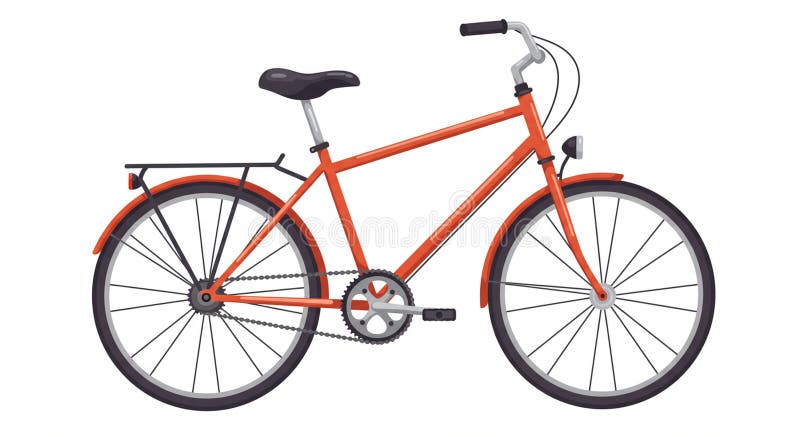 A Classic Bicycle with a Step-over Frame, Featuring an Orange Frame and ...