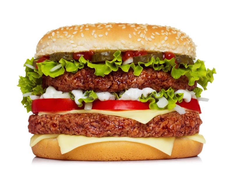 Big hamburger stock photo. Image of diet, lettuce, fast - 19922566