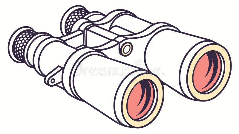 Classic Binoculars Observation Tool Illustration Vector Design ...