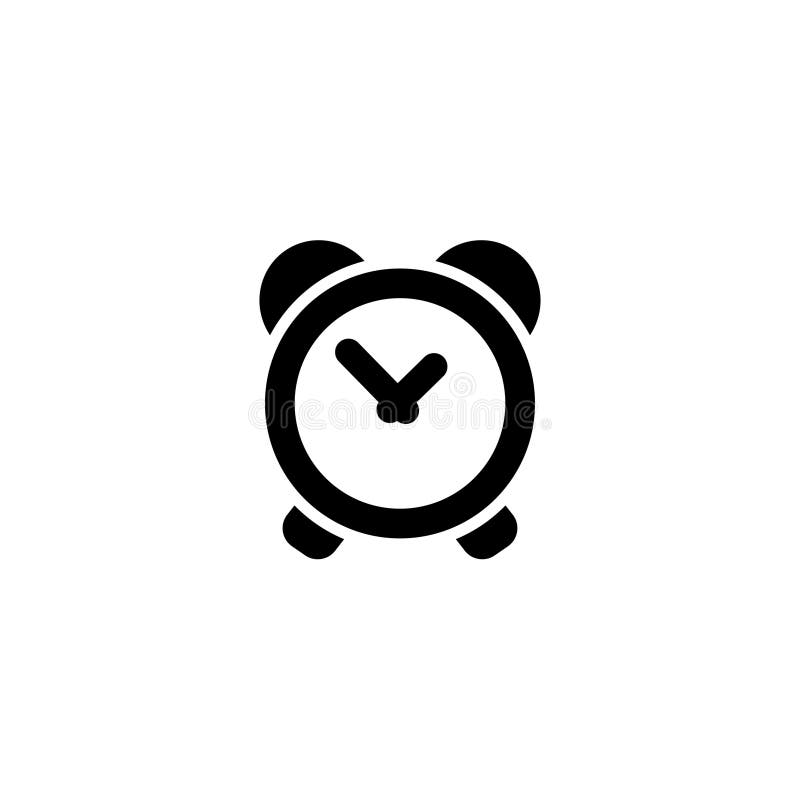 Classic Black Alarm Clock Icon, Simple and Minimalist Design for App ...