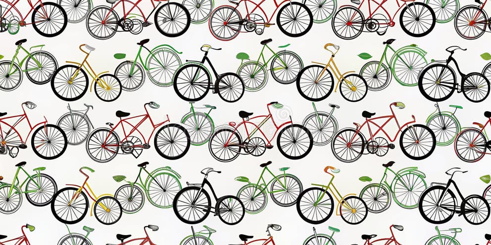 Classic Black Bicycle Pattern a Repeating Vintage Texture Background ...