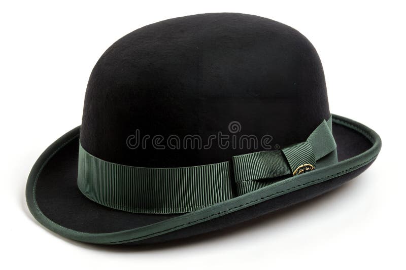 A Classic Black Bowler Hat Made of Soft Felt with a Smooth Stock Photo ...