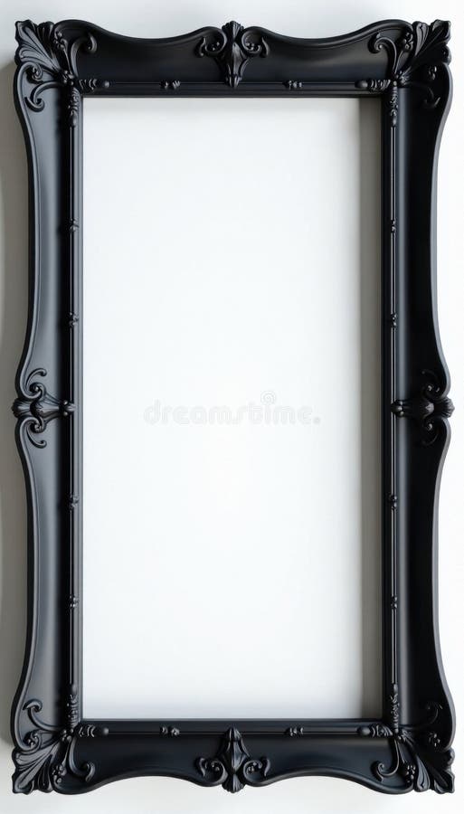 Classic Black Frame, Sharp Edges, White Backdrop , Black Border ...