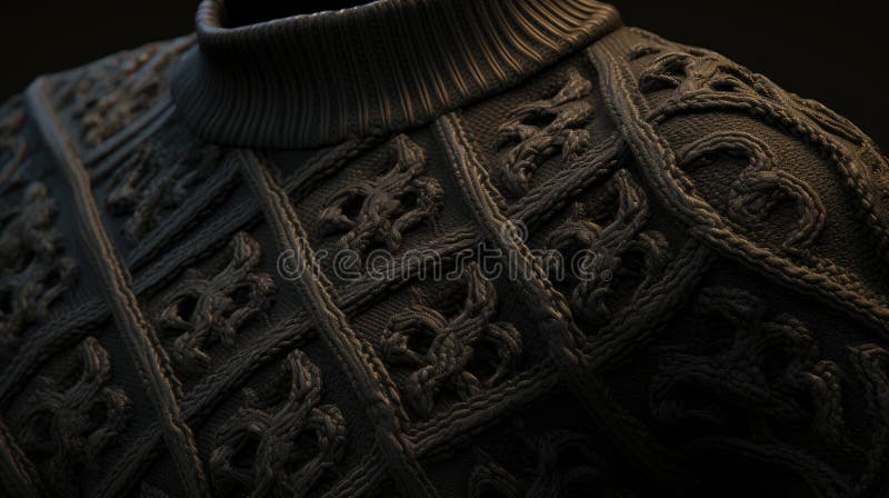 A Classic Black Knit Sweater, with an Ultra-detailed Rendering that ...