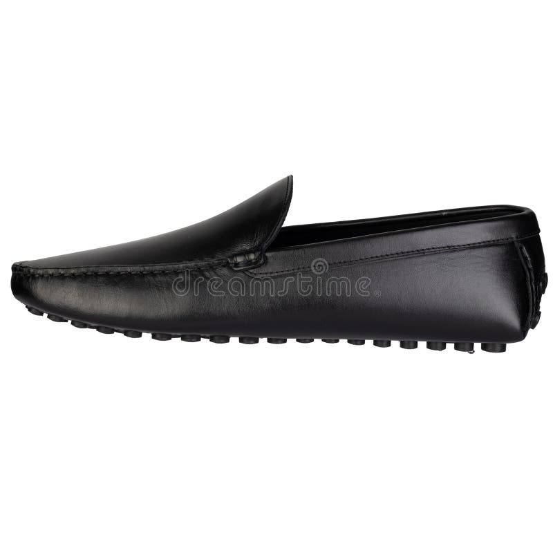 Classic Black Leather Loafers Stock Image - Image of wardrobe, studs ...