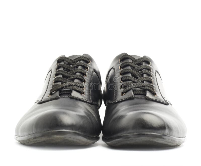 Classic Black Leather Shoes Isolated Stock Image - Image of elegance ...