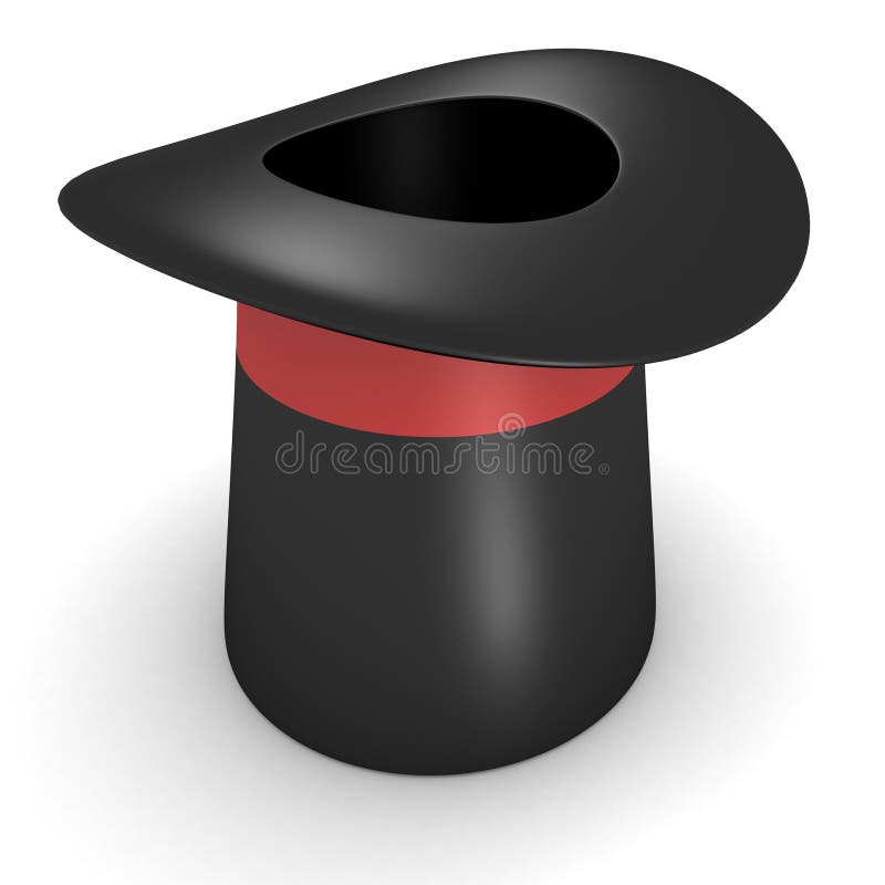 Classic Black Magic Hat on White Background Stock Illustration ...