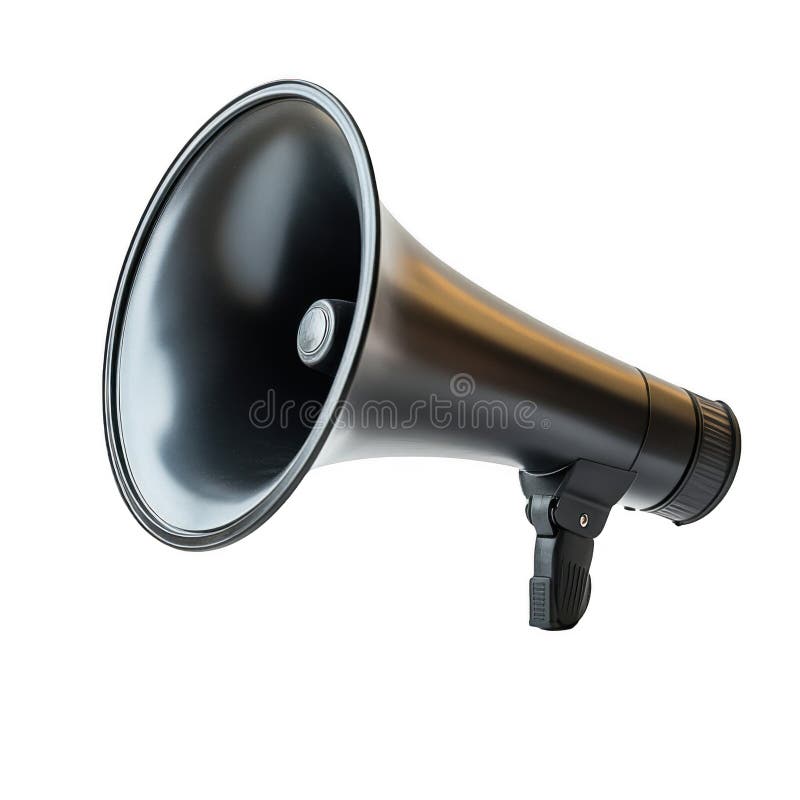 Classic Black Megaphone in a Spotlight on a Dark Background Stock Photo ...