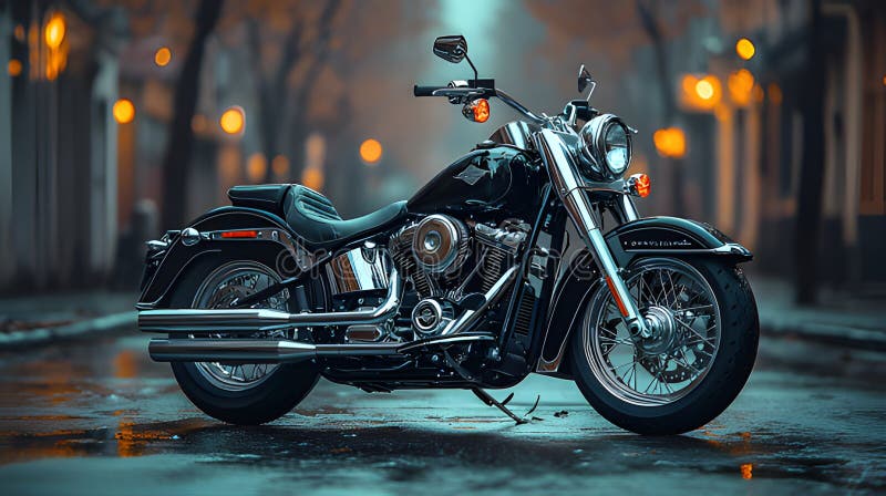 Classic Black Motorcycle Side Profile Stock Illustration - Illustration ...