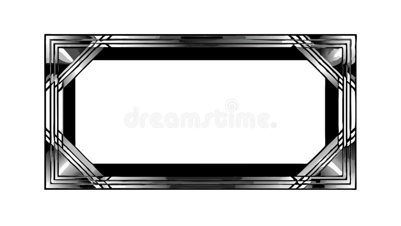 Classic Black Ornate Rectangle Frame Border, Vector Design Generative ...