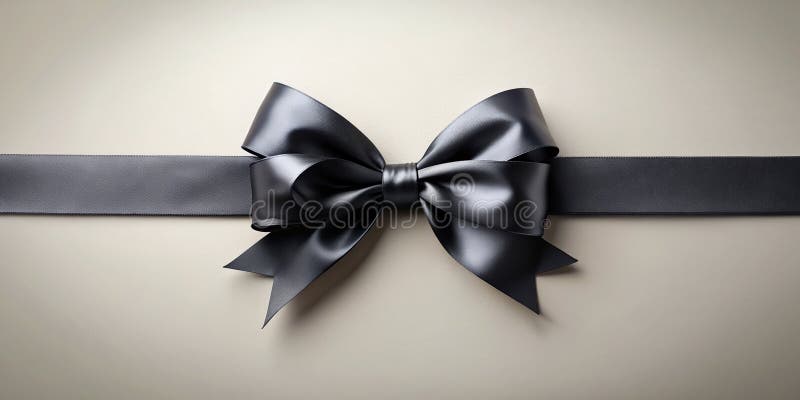 A Classic Black Ribbon Bow Mockup on a Solid Background Generative AI ...