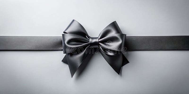 A Classic Black Ribbon Bow Mockup on a Solid Background Generative AI ...