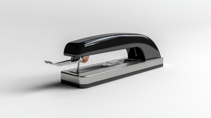 Classic Black Stapler on a White Background Office and School Supply ...