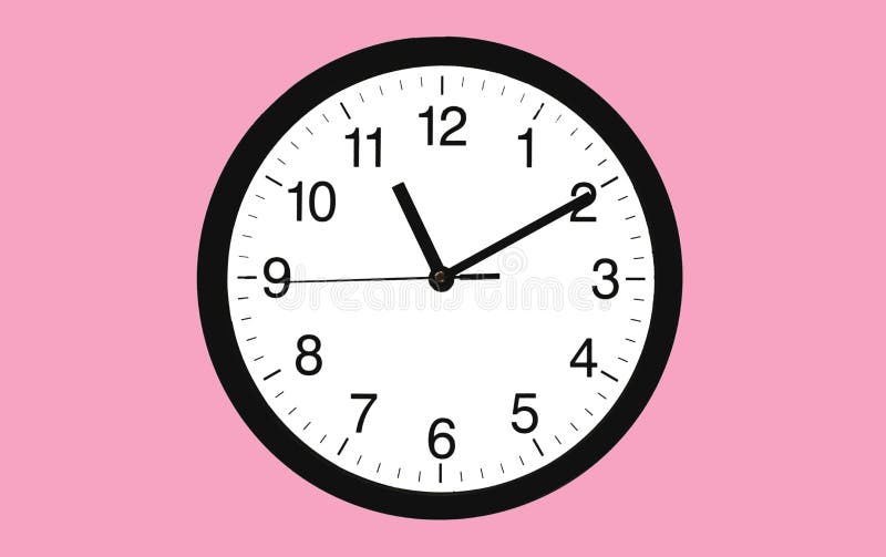 Classic Black and White Analog Clock for Background Stock Photo - Image ...