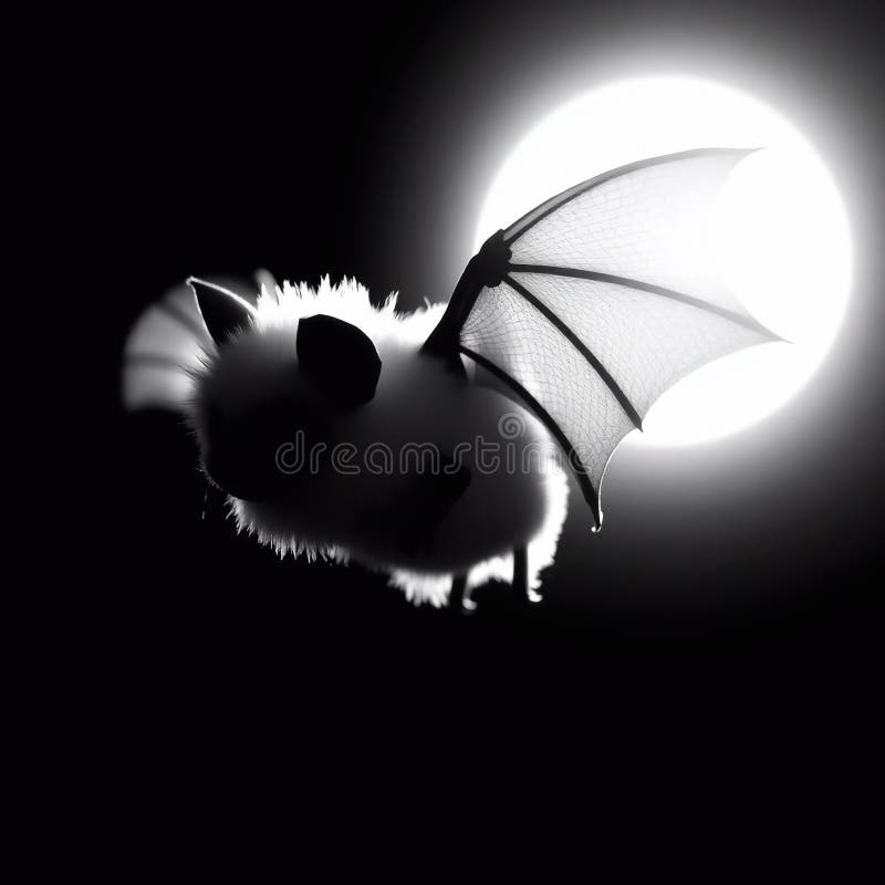 A Classic Black and White, Bright, High-quality Image of a Cute White ...