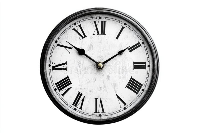 A Classic Black and White Clock with Roman Numerals Stock Photo - Image ...