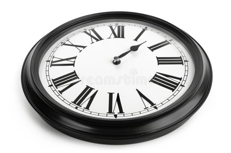 A Classic Black and White Clock with Roman Numerals, Suitable for Time ...