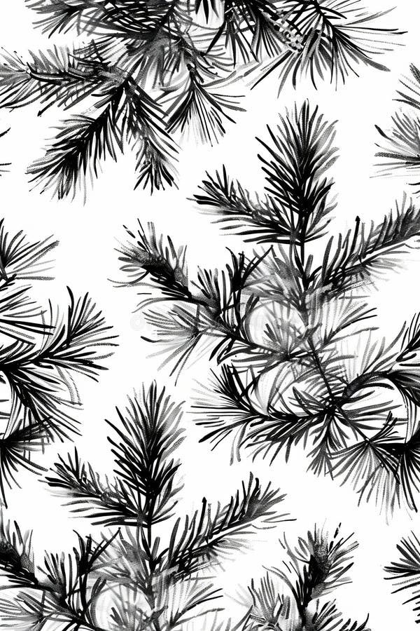Classic Black and White Evergreen Pattern for Enduring Timeless Design ...