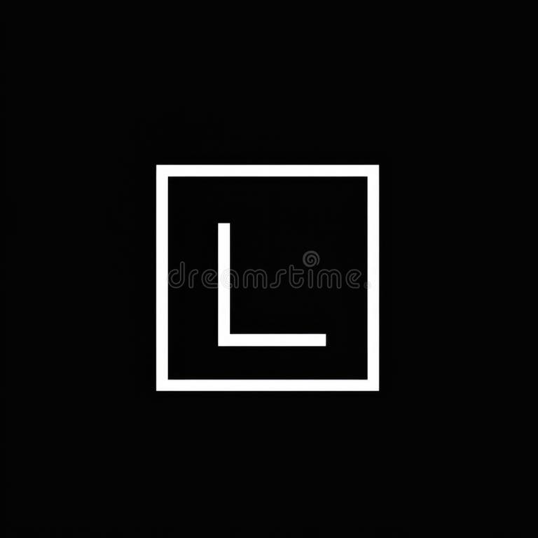 A Classic Black and White Logo in a Square Shape Stock Illustration ...
