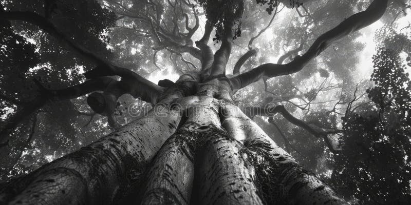 A Classic Black and White Photo of a Tree Stock Image - Image of ...