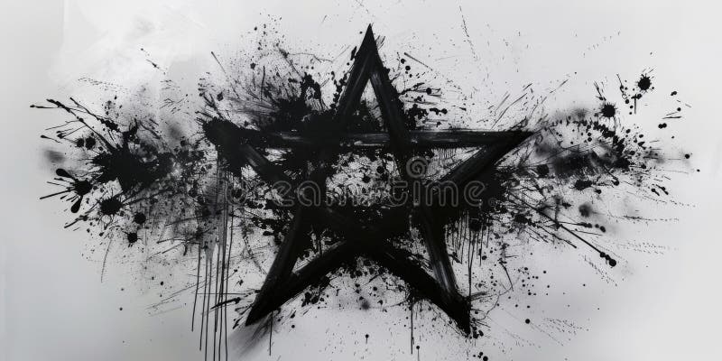 A Classic Black and White Photograph of a Single Star in the Night Sky ...