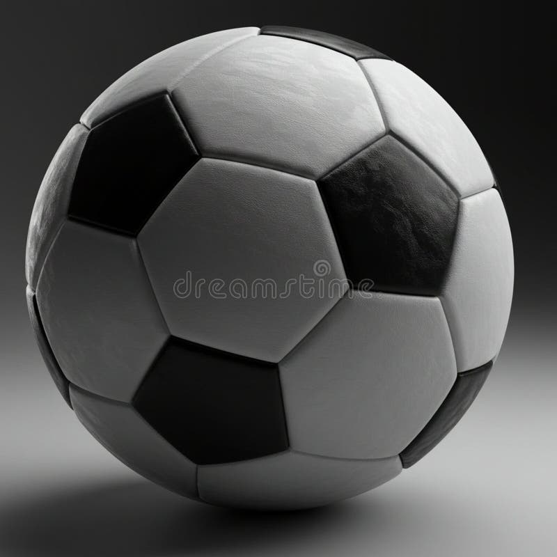 A Classic Black and White Soccer Ball Featuring a Traditional Pattern ...
