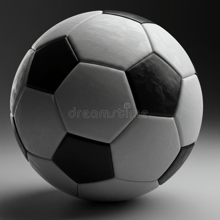 A Classic Black and White Soccer Ball Featuring a Traditional Pattern ...