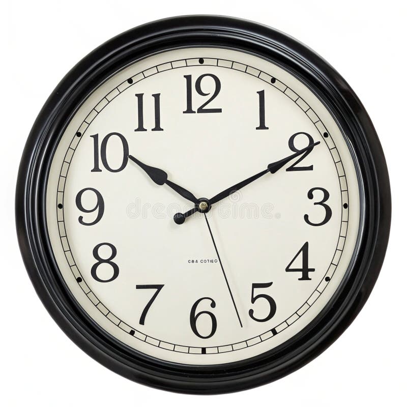 Classic Black and White Wall Clock Stock Illustration - Illustration of ...