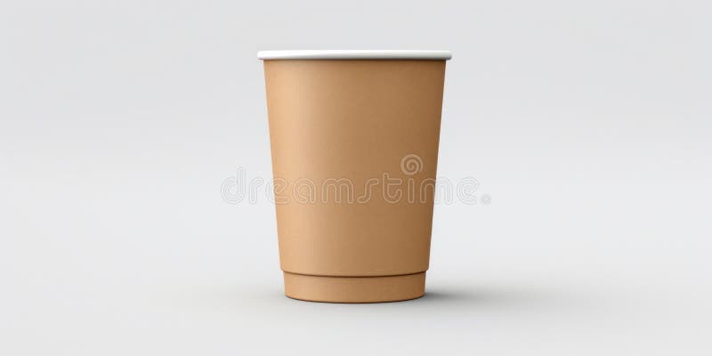Classic Blank Kraft Paper Cup on White Background. Brown Disposable ...